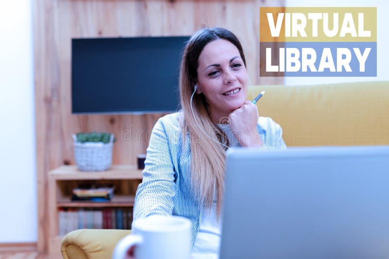 Text Showing Inspiration Virtual Library. Word for Collection of ...