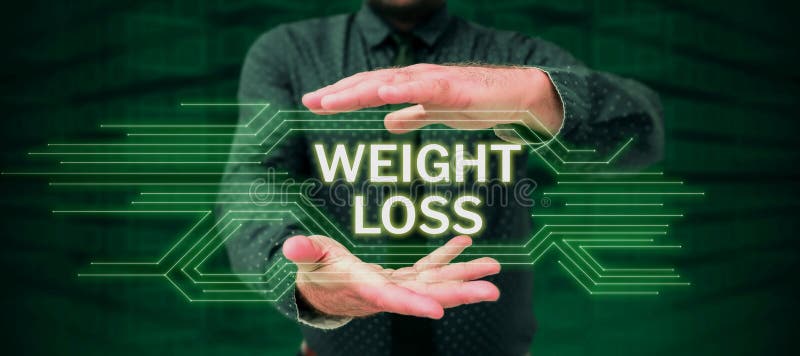 Hand Writing Sign Weight Loss. Business Overview Decrease in Body Fluid ...