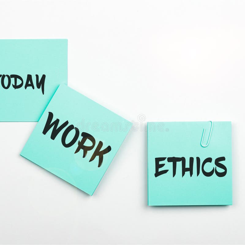 Text Showing Inspiration Work Ethics. Word Written on a Set of Values ...