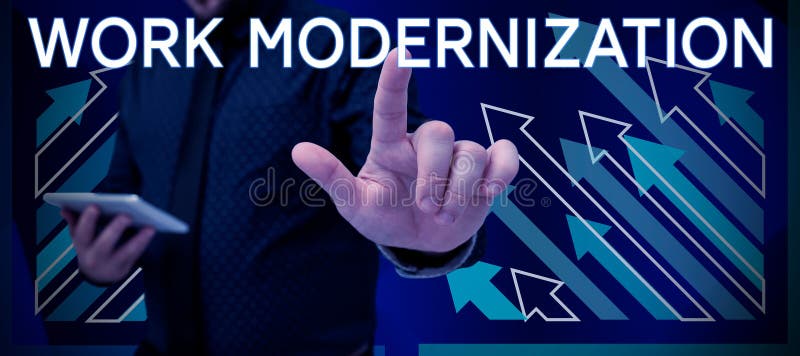 Text Showing Inspiration Work Modernization. Business Idea Changing ...