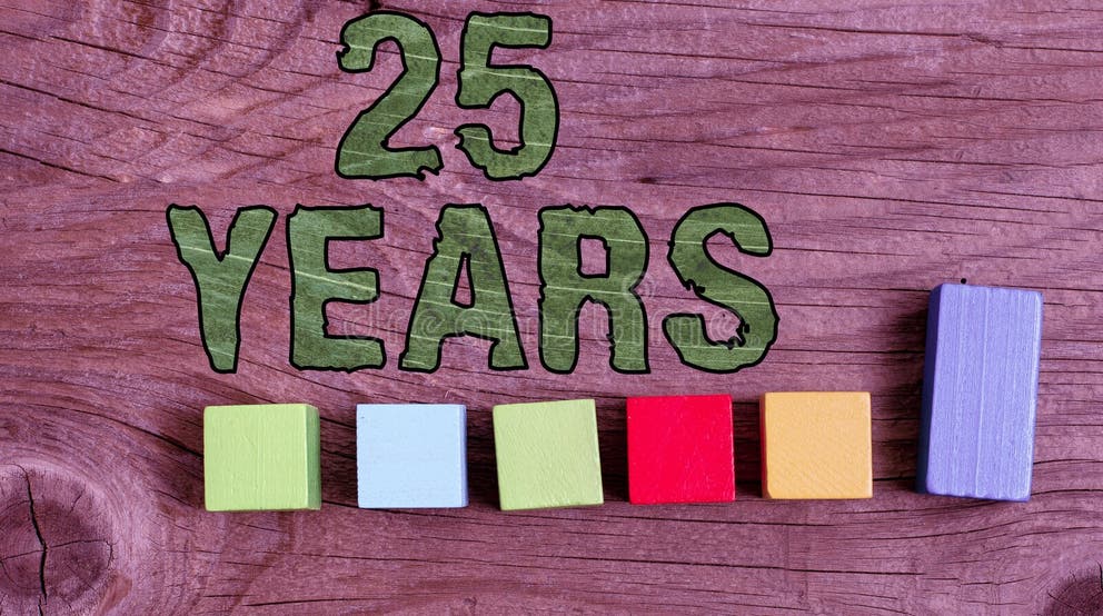 Writing Displaying Text 25 Years. Concept Meaning Remembering or ...