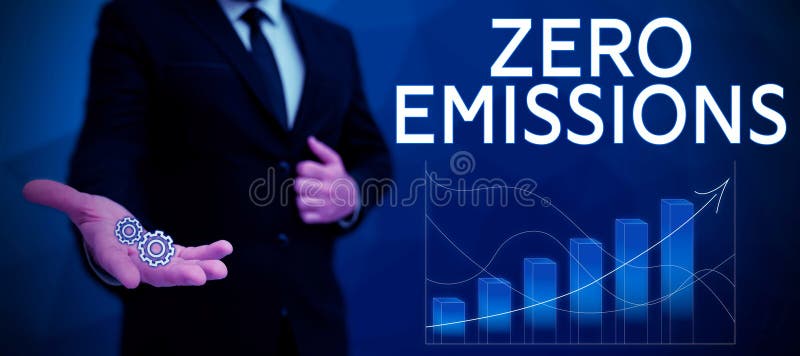 Text Showing Inspiration Zero Emissions. Word Written on Emits No Waste ... Text Showing Inspiration Zero Emissions. Word Written on Emits No Waste ...