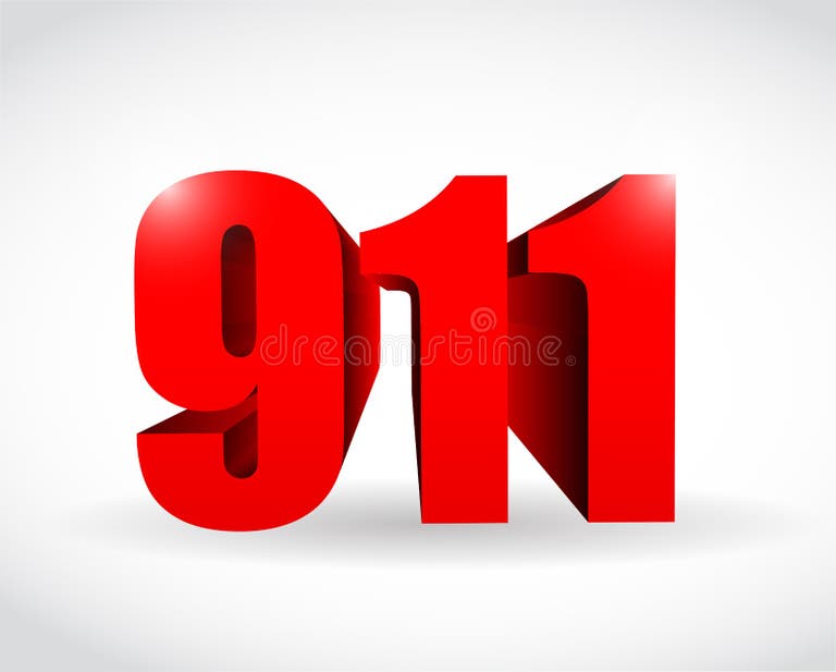 911 Text Sign Concept Illustration Design Stock Illustration ...