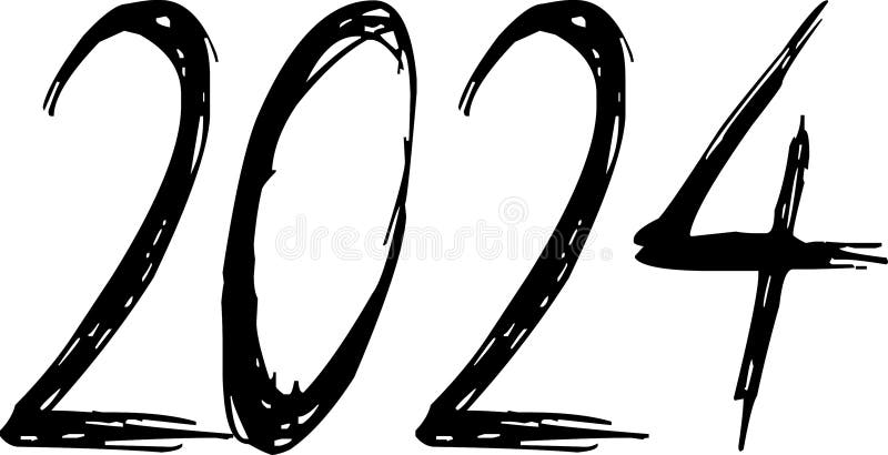 2024 Text Sign Illustration Stock Vector - Illustration of 2024, 2022: ...
