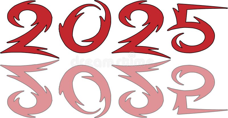 2025 Text Sign Illustration Stock Vector - Illustration of 2020, time ...