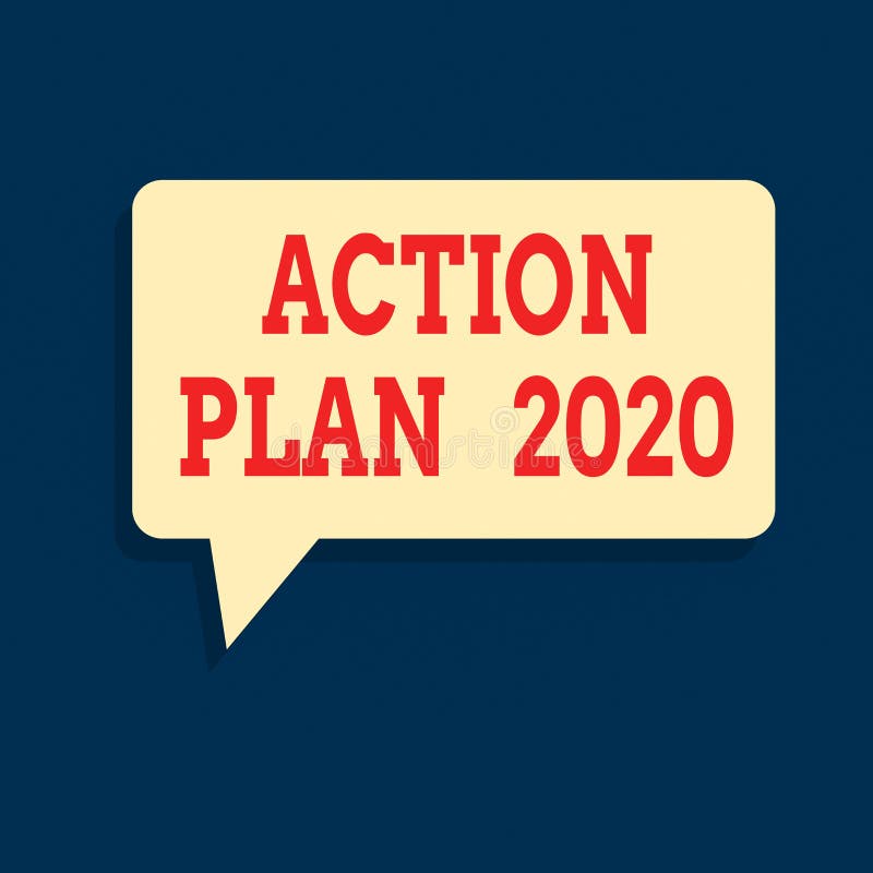 Text Sign Showing Action Plan 2020. Conceptual Photo Proposed Strategy ...