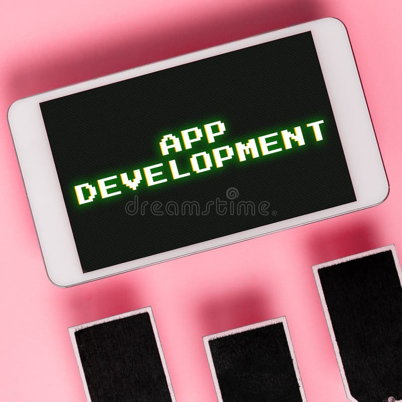 Text Caption Presenting App Development. Business Overview Gathering of ...