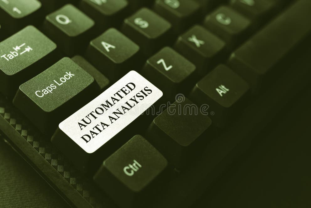 Text Sign Showing Automated Data Analysis. Business Overview Artificial Intelligence and Deep ...