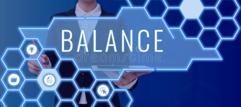 Text Sign Showing Balance. Business Showcase Condition in Which ...