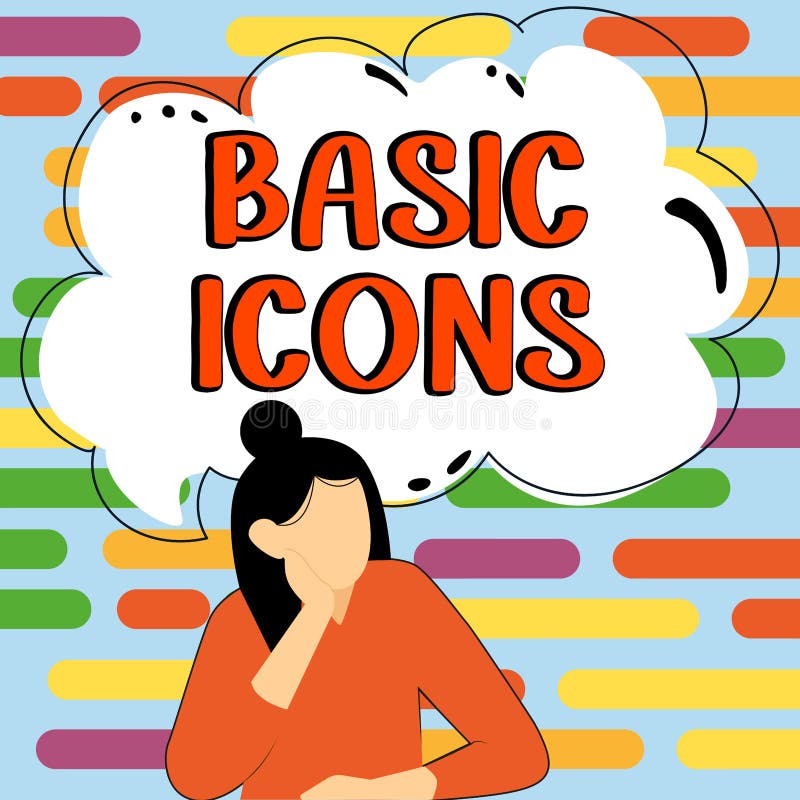 Conceptual Caption Basic Icons. Business Concept Pictogram or Ideogram ...