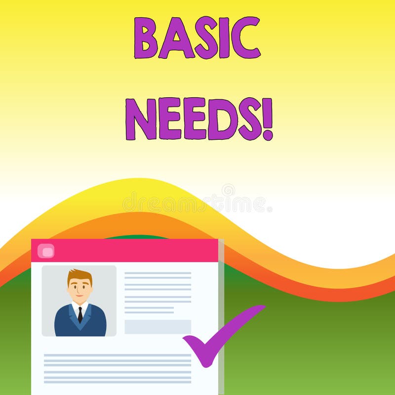 Text Sign Showing Basic Needs. Conceptual Photo Measurement of Absolute ...