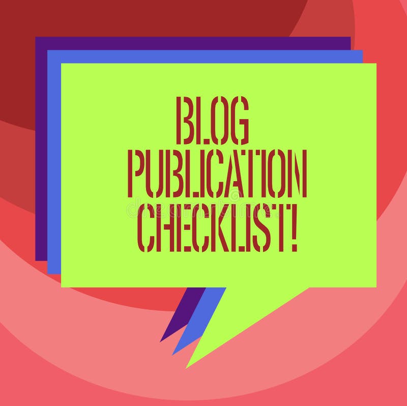 Text Sign Showing Blog Publication Checklist. Conceptual Photo ...