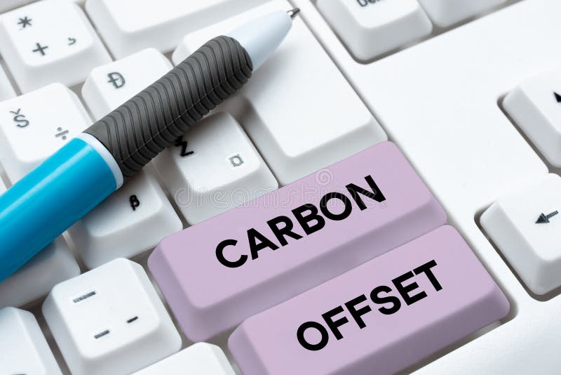 Text Sign Showing Carbon Offset. Business Showcase Reduction in ... Text Sign Showing Carbon Offset. Business Showcase Reduction in ...