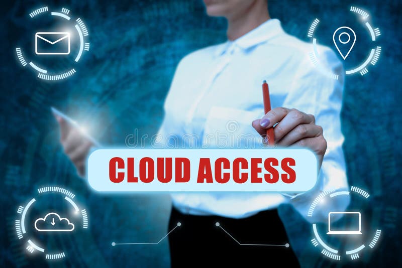 Text Sign Showing Cloud Access. Word Written on Software Tool between ...