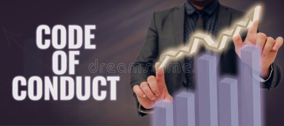 Text Sign Showing Code of Conduct. Word for Ethics Rules Moral Codes ...