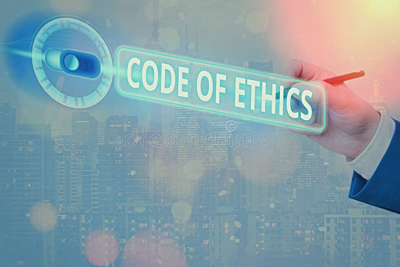 Text Sign Showing Code of Ethics. Conceptual Photo Basic Guide for ...