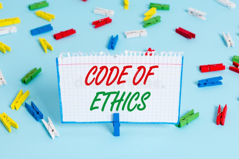 Text Sign Showing Code of Ethics. Conceptual Photo Basic Guide for ...