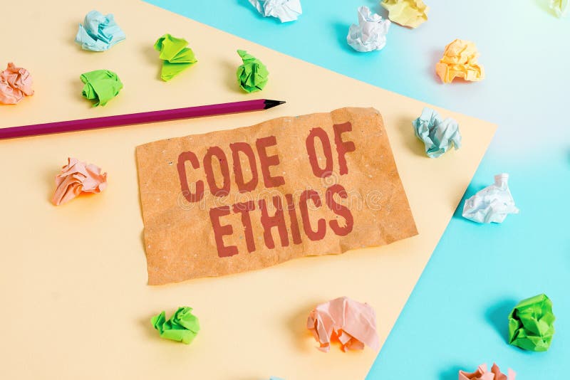 Text Sign Showing Code of Ethics. Conceptual Photo Basic Guide for ...