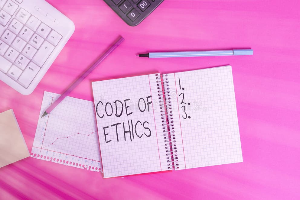 Text Sign Showing Code of Ethics. Conceptual Photo Basic Guide for ...
