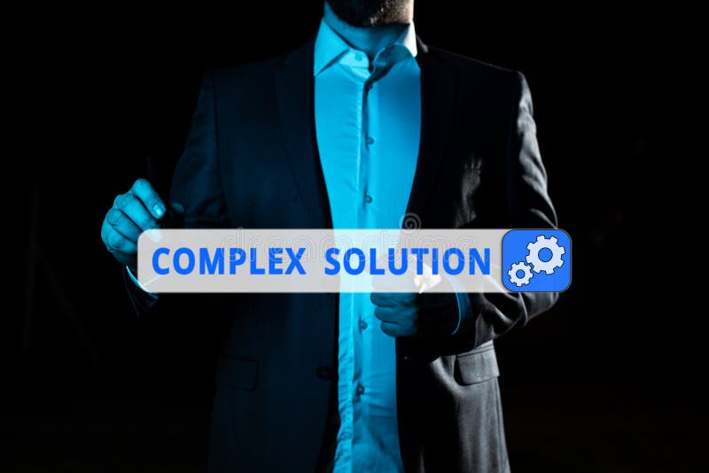 Text Sign Showing Complex Solution. Business Idea Computer Time or ...