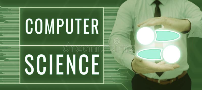 Text Caption Presenting Computer Science. Internet Concept Instruct and ...