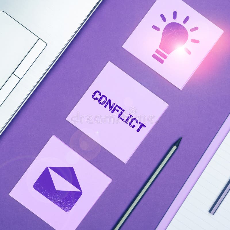 Text Sign Showing Conflict. Concept Meaning Disagreeing with Someone ... Text Sign Showing Conflict. Concept Meaning Disagreeing with Someone ...