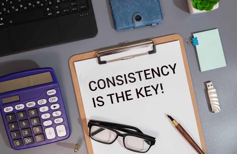 Text Sign Showing Consistency is the Key Stock Image - Image of regular ...