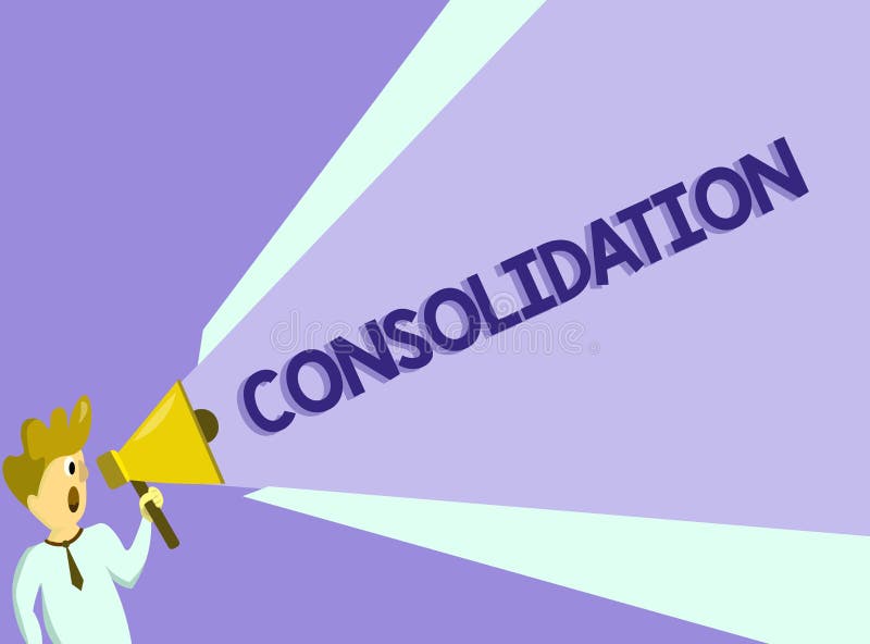 Text Sign Showing Consolidation. Conceptual Photo Action or Process of ...