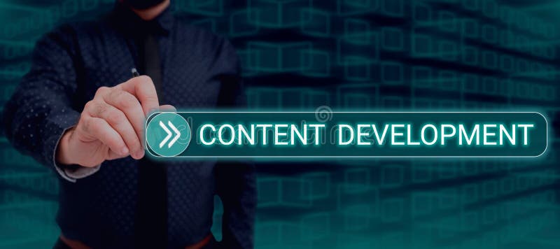 Text Sign Showing Content Development. Word for Specialized in Graphic ...