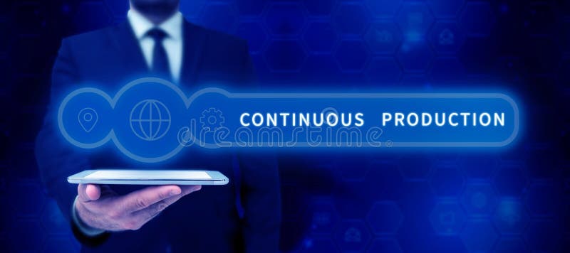 Text Sign Showing Continuous Production. Word Written on Involves Small ...