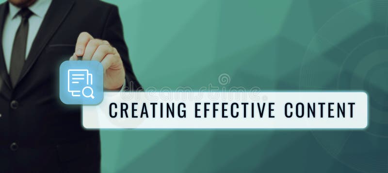 Text Sign Showing Creating Effective Content. Business Overview ...