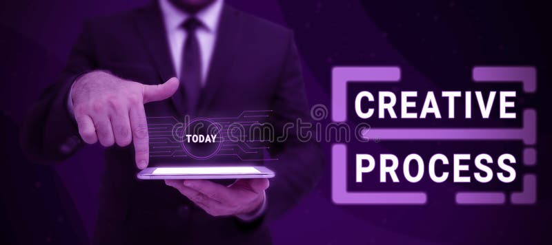 Text Sign Showing Creative Process. Word Written on Connecting Ideas ...