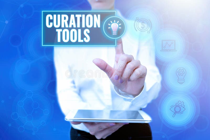 Text Sign Showing Curation Tools. Internet Concept Software Used in ...