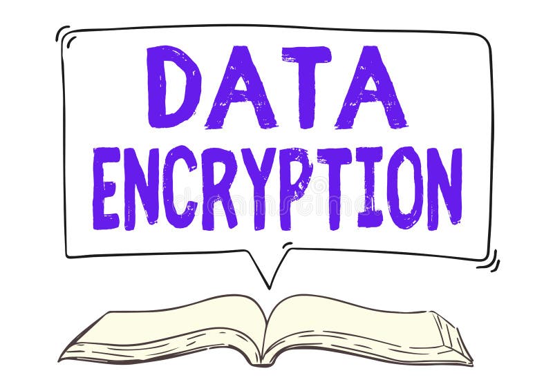 Text Sign Showing Data Encryption. Internet Concept Conversion of Data into Code for Compression ...