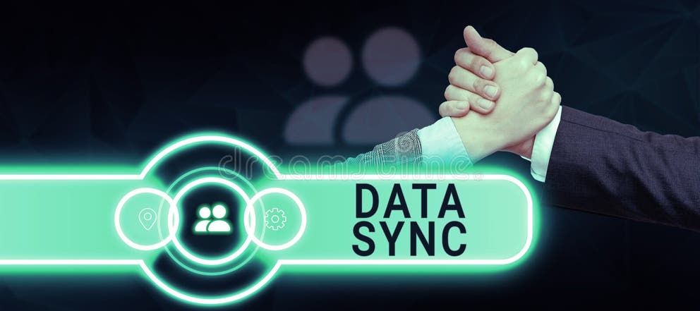 Text Sign Showing Data Sync. Word for Data that is Continuously Generated by Different Sources ...