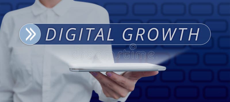 Text Sign Showing Digital Growth. Business Approach Early Stages of ...