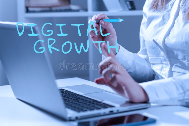 Text Sign Showing Digital Growth. Business Overview Early Stages of ...