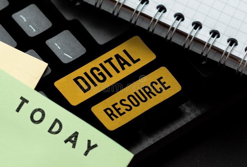 Text Caption Presenting Digital Resource. Word for Content that ...