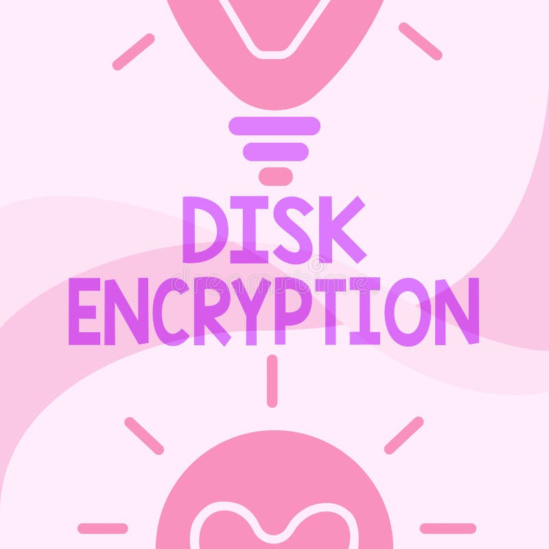 Hand Writing Sign Disk Encryption. Business Approach the Security ...
