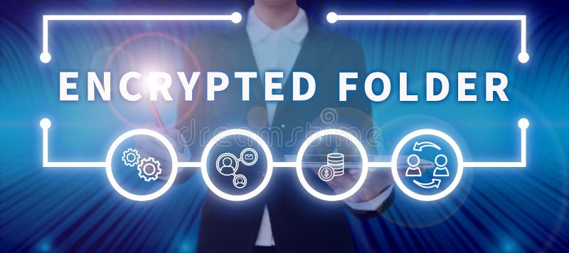 Text Sign Showing Encrypted Folderprotect Confidential Data from ...