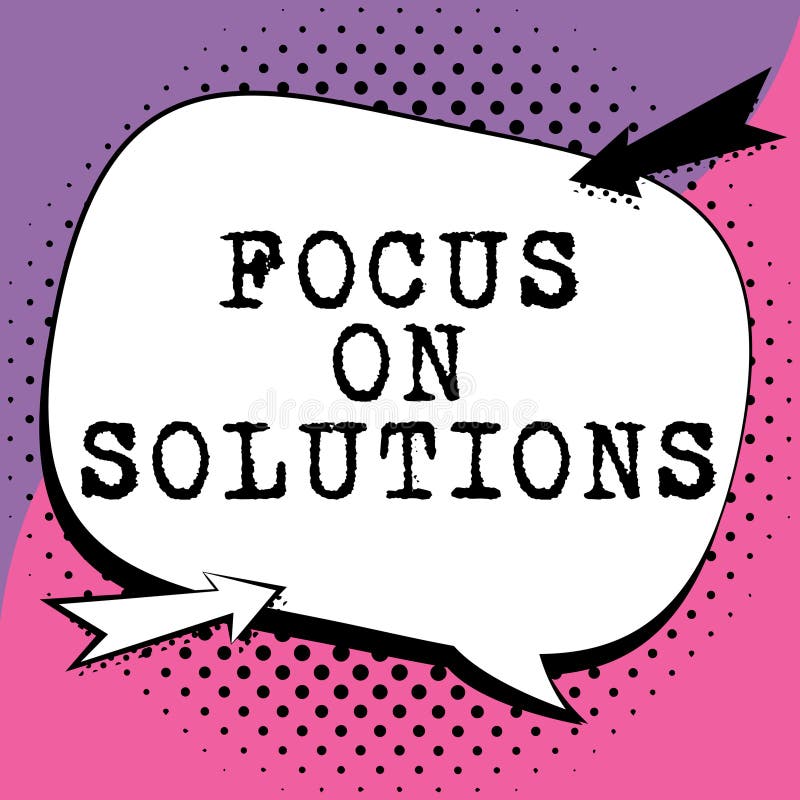 Conceptual Display Focus on Solutions. Business Showcase Powerful ...