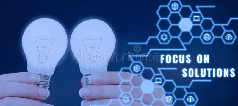Text Sign Showing Focus on Solutions. Word Written on Powerful ... Text Sign Showing Focus on Solutions. Word Written on Powerful ...
