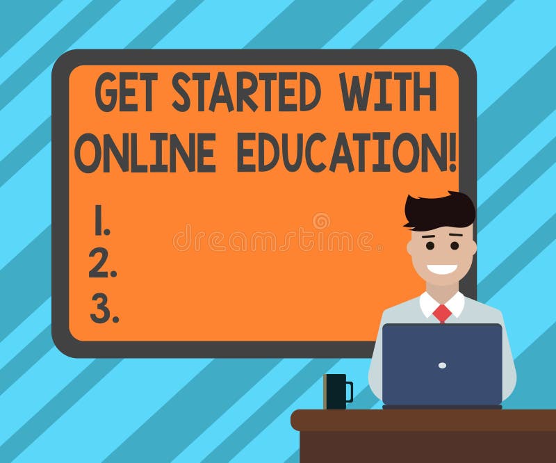 Text Sign Showing Get Started with Online Education. Conceptual Photo ...
