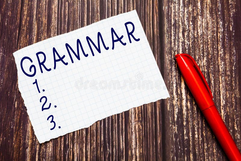 Text Sign Showing Grammar. Conceptual Photo System and Structure of a ...
