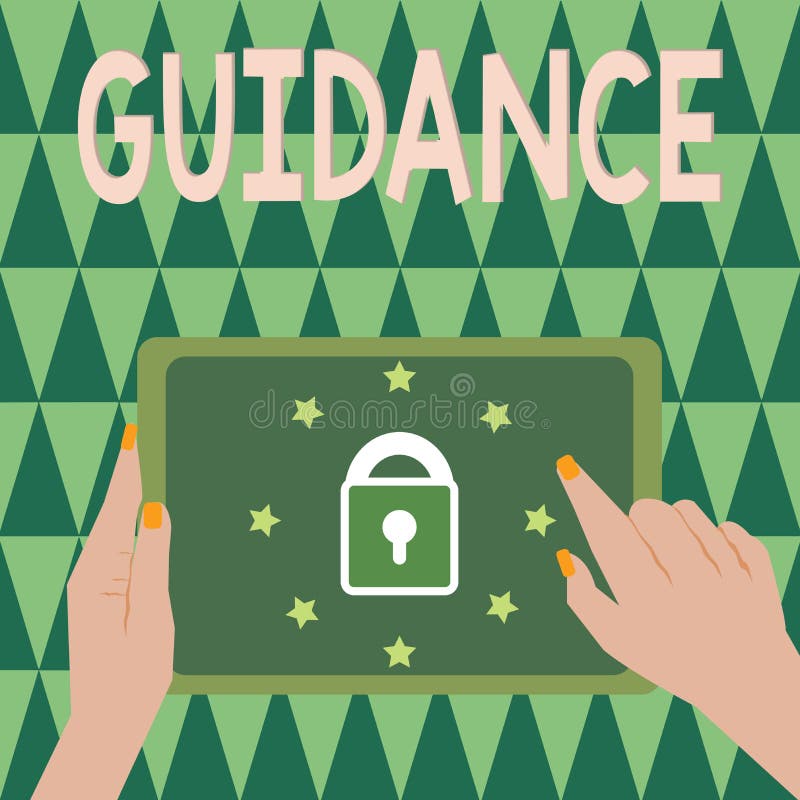 Text Sign Showing Guidance. Conceptual Photo Advice or Information ...