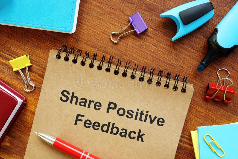 Text Sign Showing Hand Written Words Share Positive Feedback Stock ...