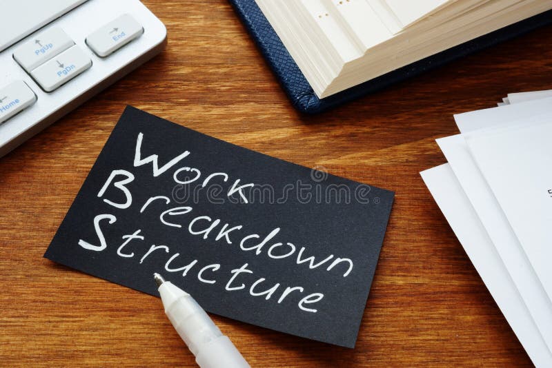Text Sign Showing Hand Written Words Work Breakdown Structure Stock ...