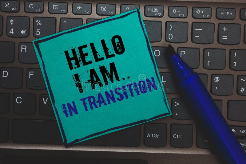 Text Sign Showing Hello I am.. in Transition Stock Image - Image of ...