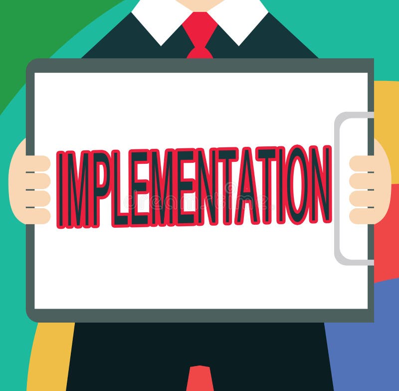 Text Sign Showing Implementation. Conceptual Photo the Process of ...