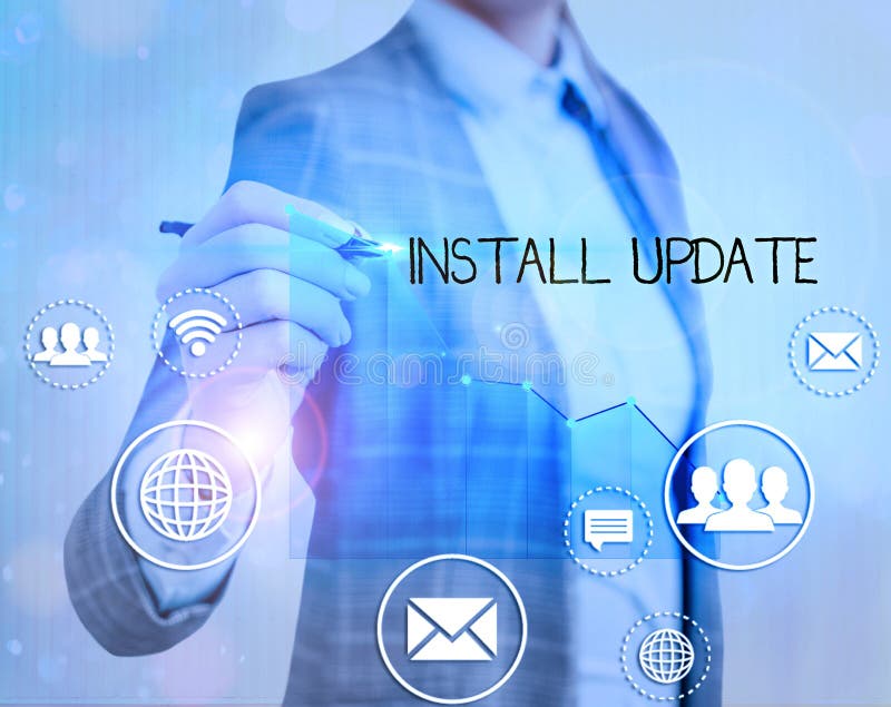 INSTALL UPDATE Text, Written on a Sticker with Calculator,pen on Chart ...